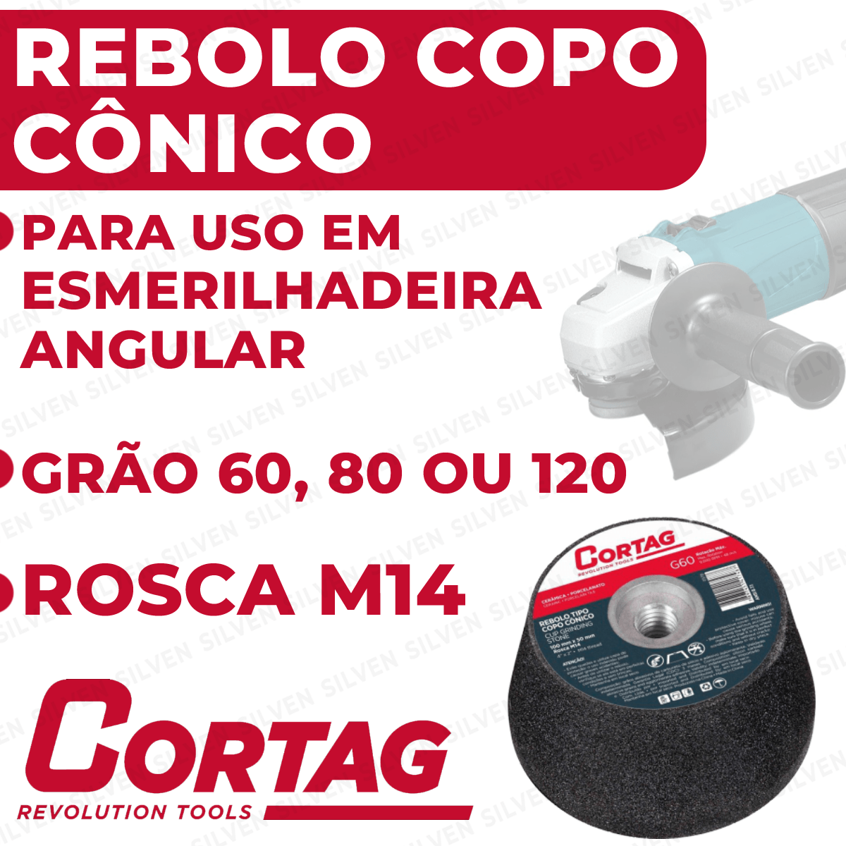 Rebolo para Porcelanato Grão 120 45 Graus.
