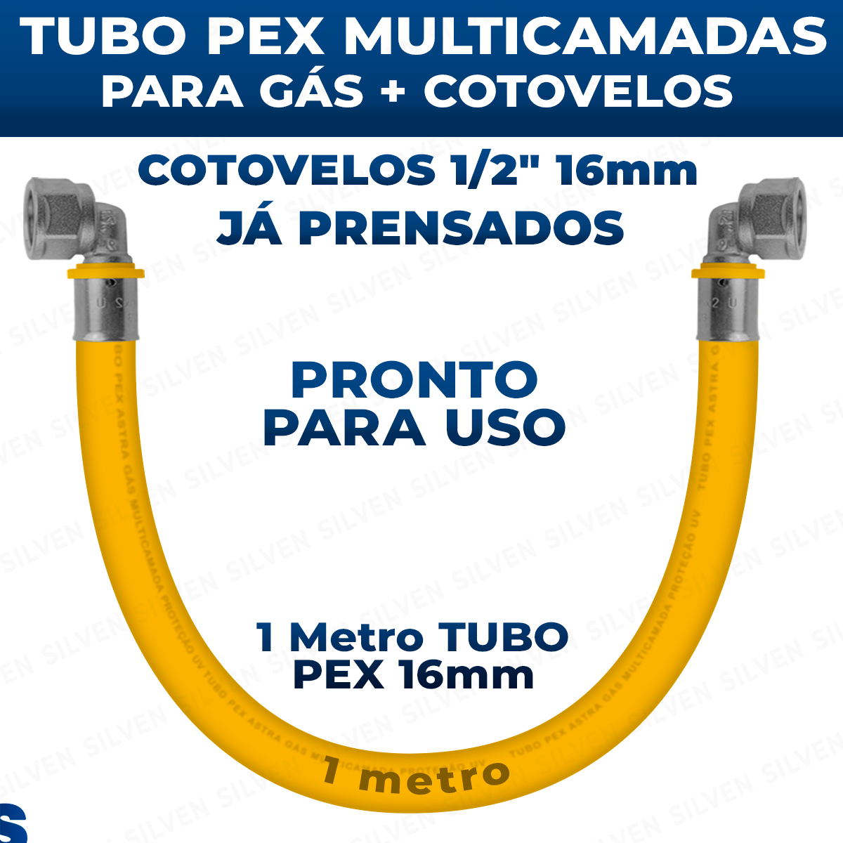 Kit 1 Metro Tubo Pex 16mm Multicamadas P/ Gás + Cotovelos