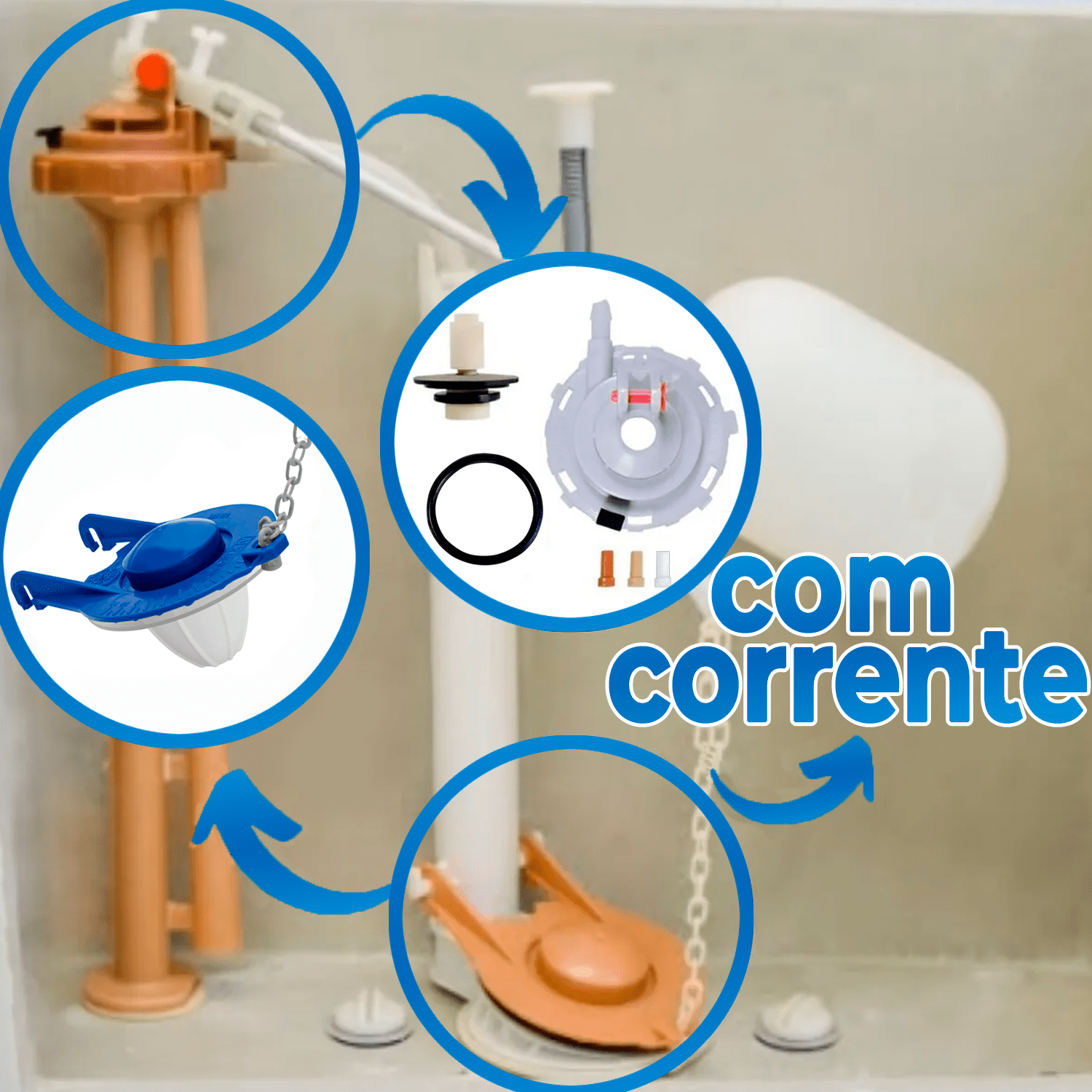 Kit Obturador Universal E Mecanismo Reparo Caixa Acoplada - Silven