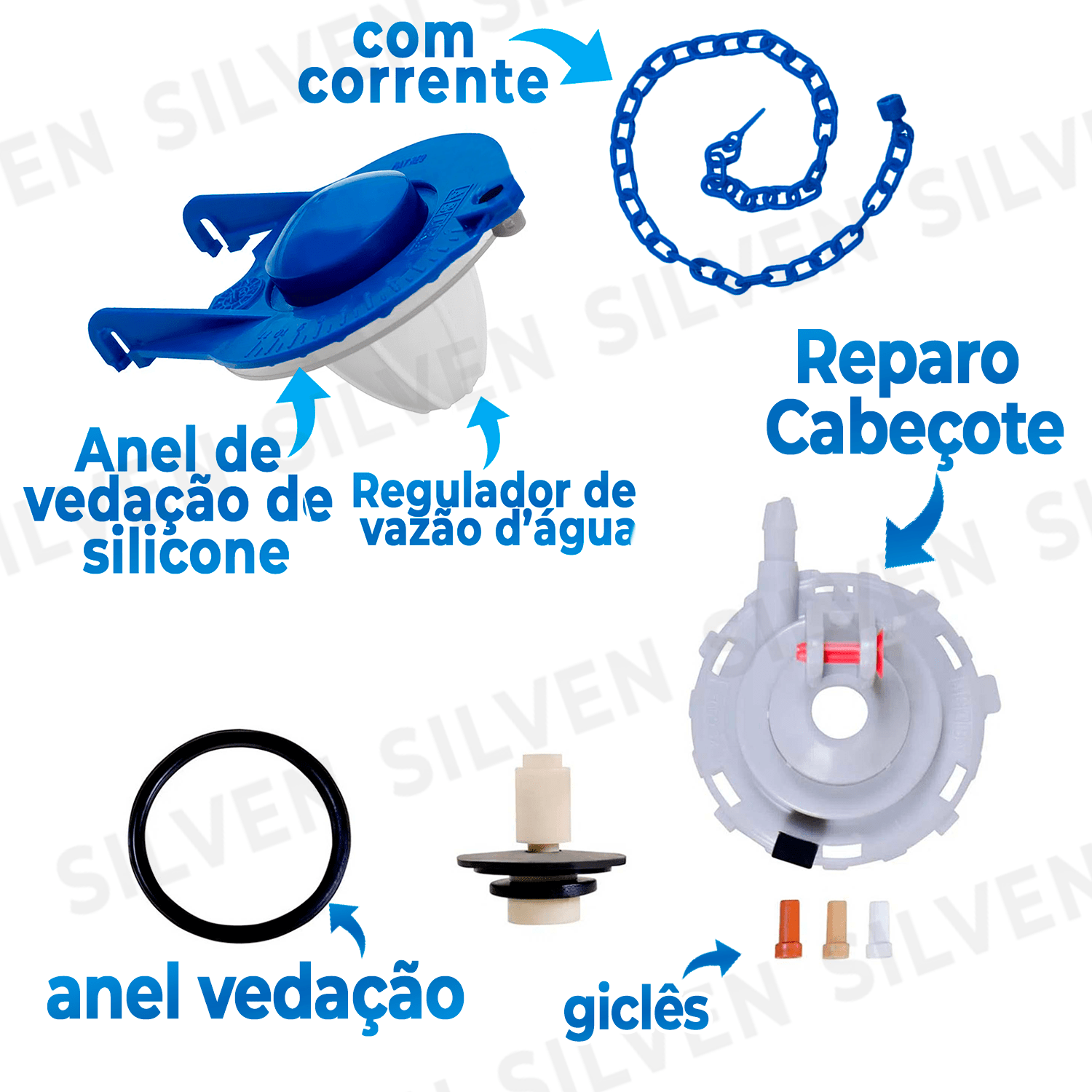 Kit Obturador Universal E Mecanismo Reparo Caixa Acoplada - Silven
