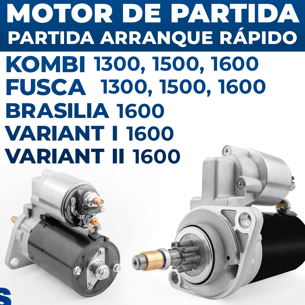 Motor Partida Arranque Rápido Fusca Kombi Brasilia Variant 1300 1500 1600