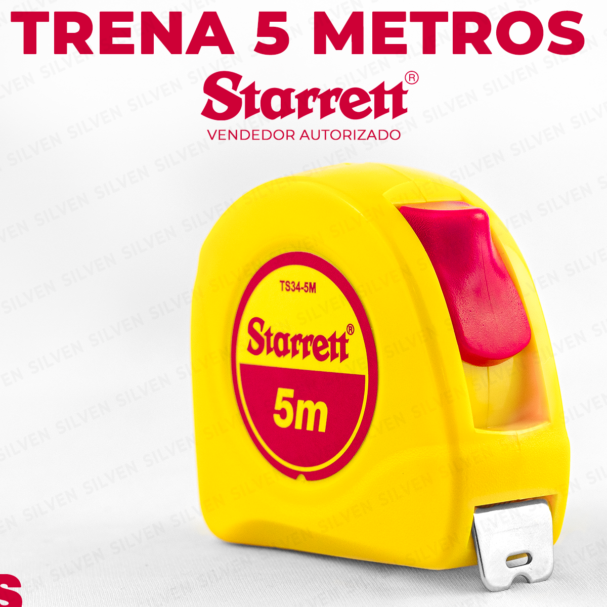 Trena De Bolso 5 Metros Profissional Starrett Fita De Aço - Silven