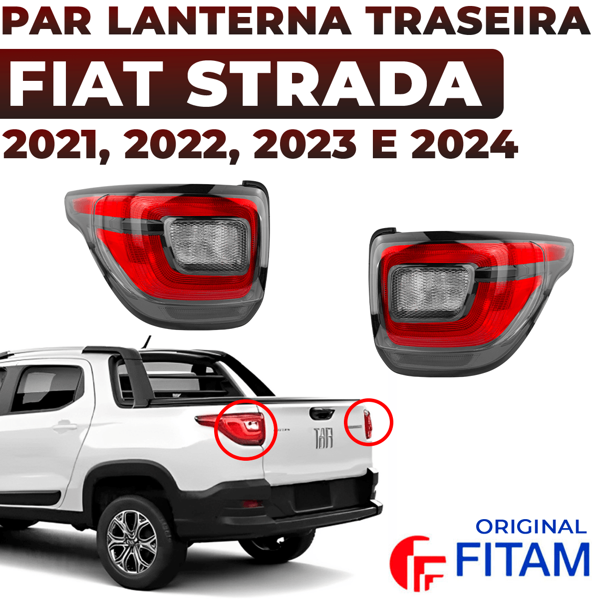Par Lanterna Traseira Fiat Strada Nova 2020 2021 2022 2023 2024 Direita ...